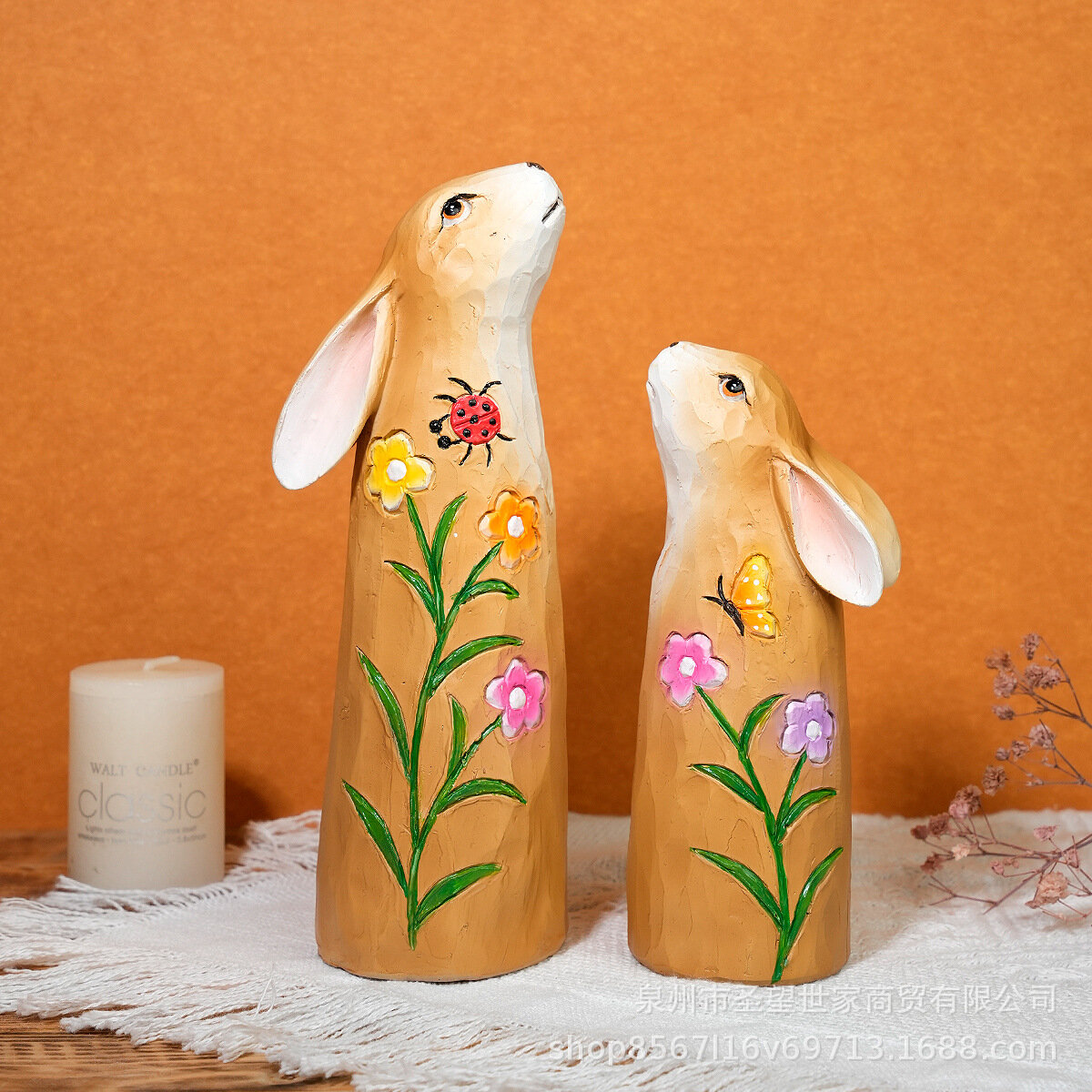 Пасхальный декор, фигурки кроликов для дома, resin craft, подарок на пасху, садовые фигурки, интерьерные украшения, деревянные кролики, пасхальный сувенир, декор для двора, статуэтки зайцев
