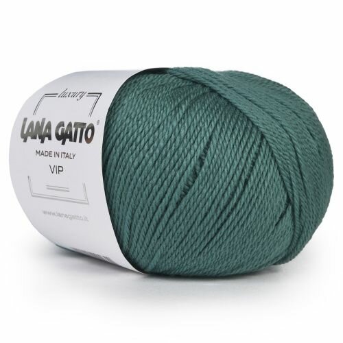 Пряжа Lana Gatto VIP 14635 (1 моток 50г/200м) светлый изумруд