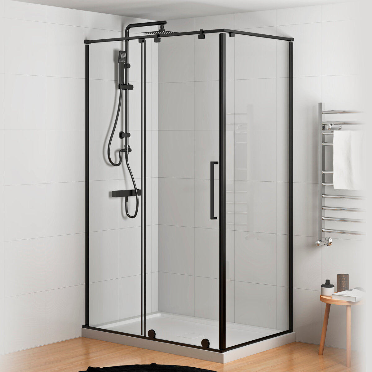 Душевой уголок Royal Bath 100х90 BERN-S RB9100-T-BL