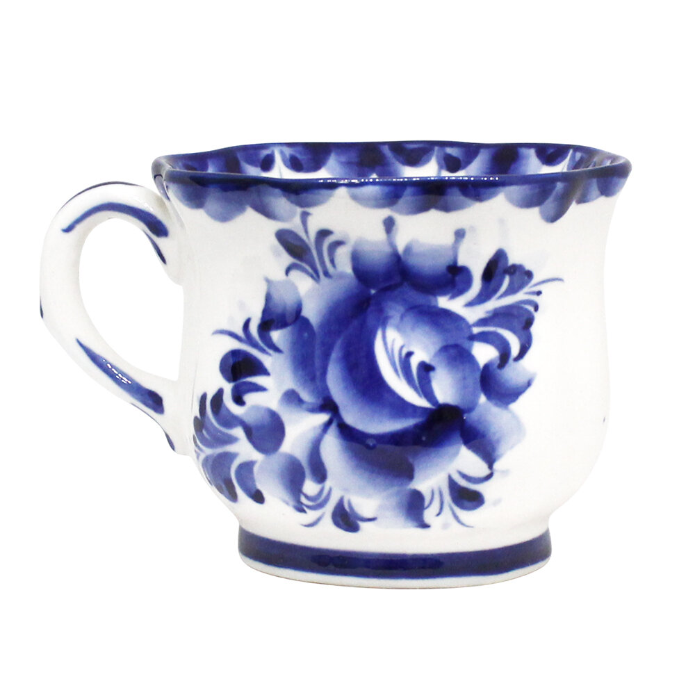 Фарфоровая кружка ручной работы "Натали", (Гжель)