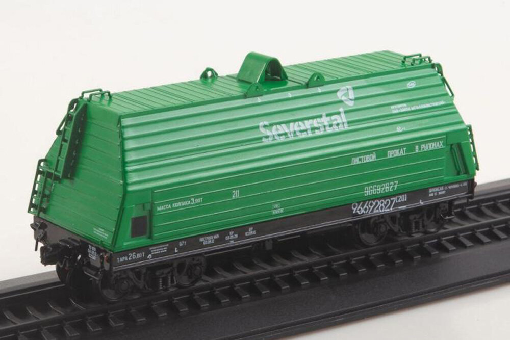 Модель коллекционная MODIMIO Вагон сталевоз 13-9906 зеленый