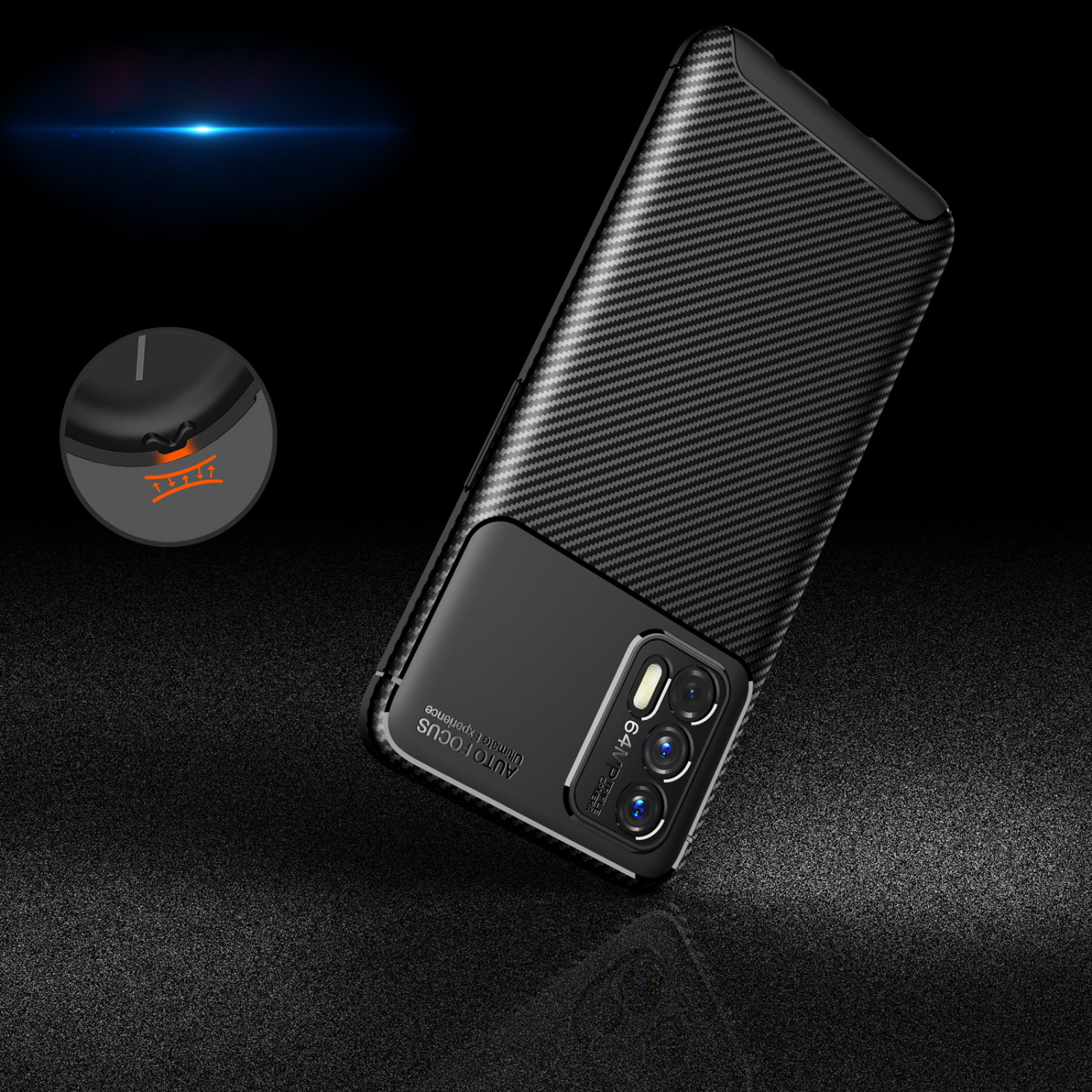 Чехол бампер MyPads для Realme GT и Realme GT Neo2T из прочного силикона с матовой карбоновой текстурой черный