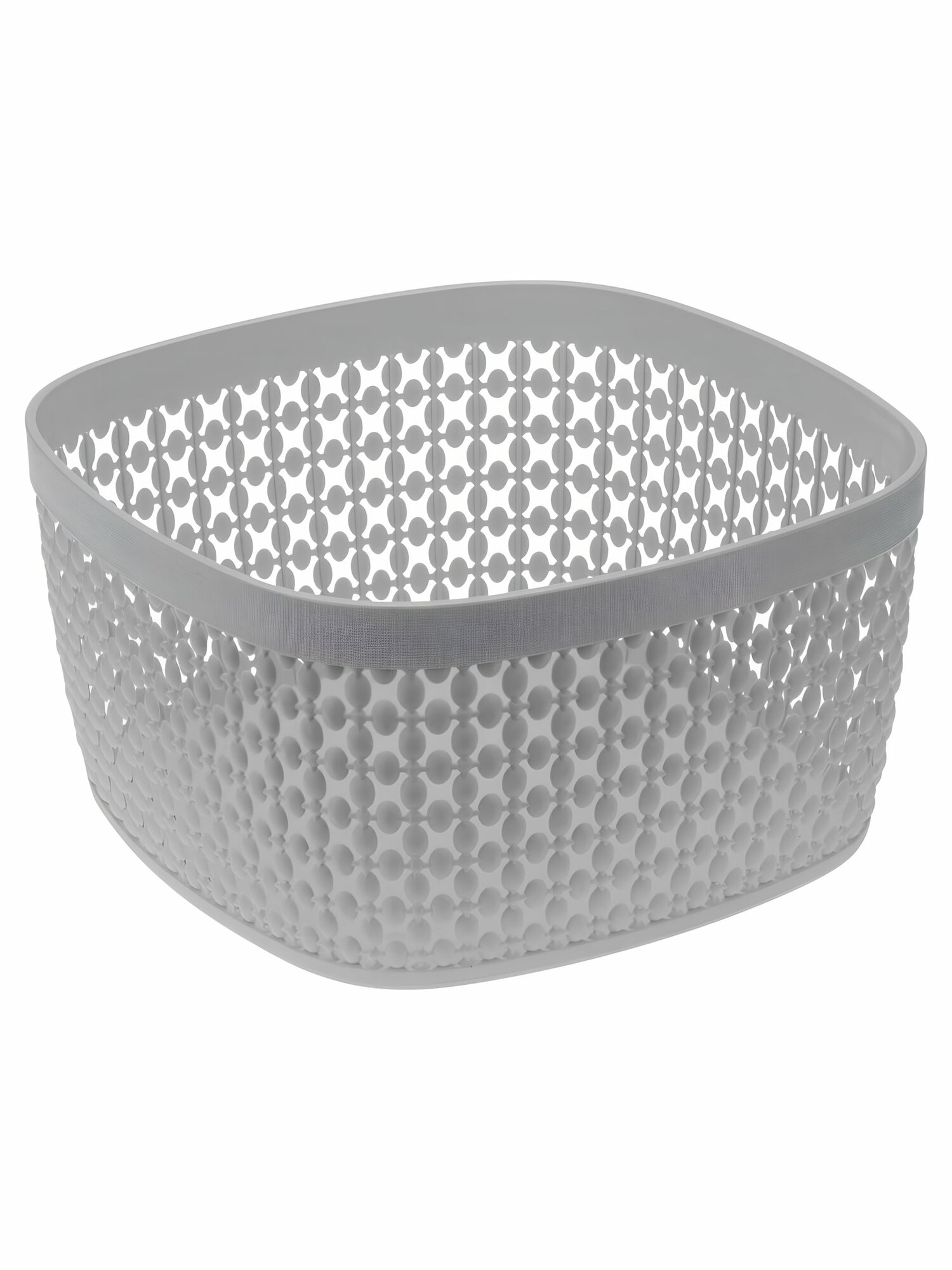 Сухарница пластиковая Idea Пирула М1219, 17х17х9 см, для фруктов и конфет, серая, для посудомоечной машины