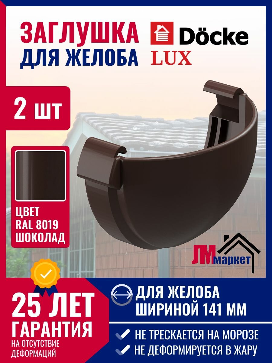 Заглушка желоба Docke LUX (шоколад), 2 шт. в уп.