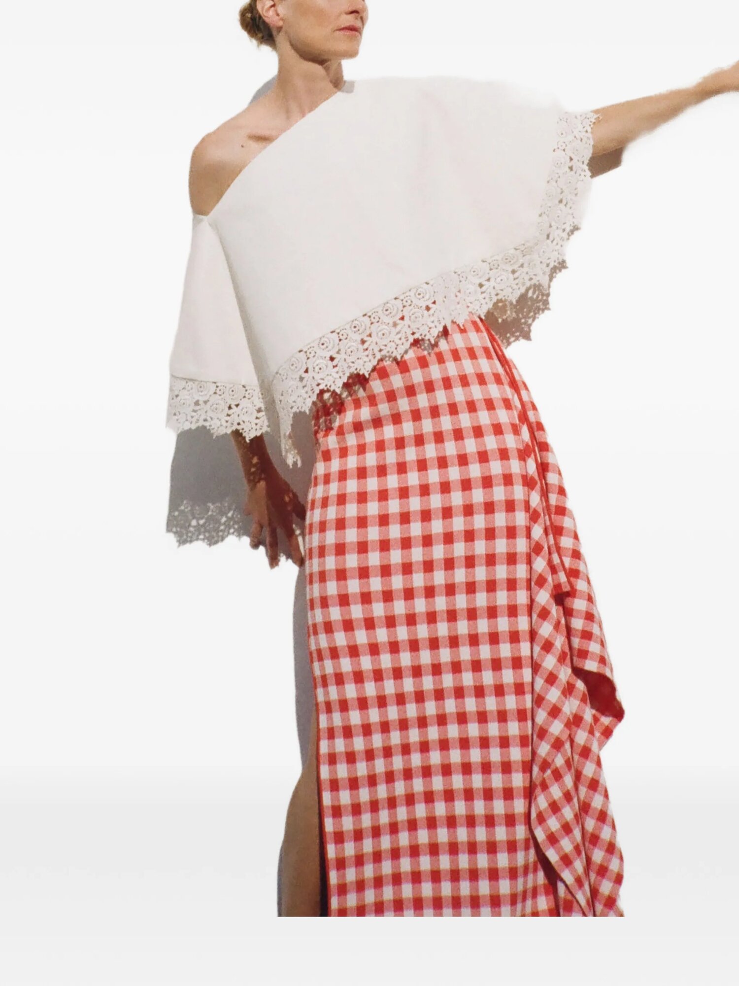 Блуза A.W.A.K.E.MODE Lace-trim blouse, размер 42, white — фото 1