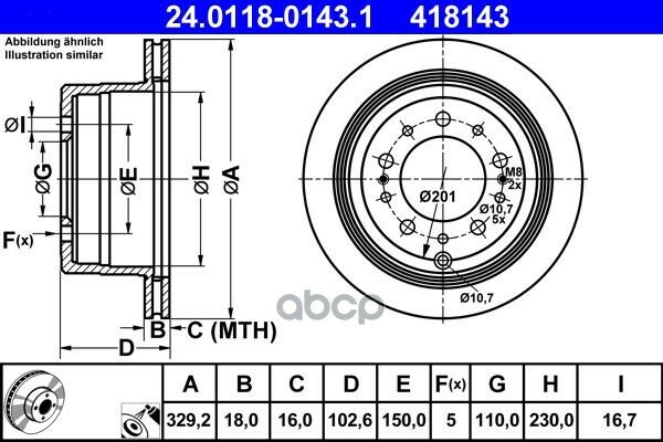 Диск тормозной задн, LEXUS: LX 470 98-08 TOYOTA: LAND CRUISER 4.2 TDi 4x4 84-, LAND CRUISER 100 4.2 D/4.2 TD/4.2 TDi 24V/4.7.