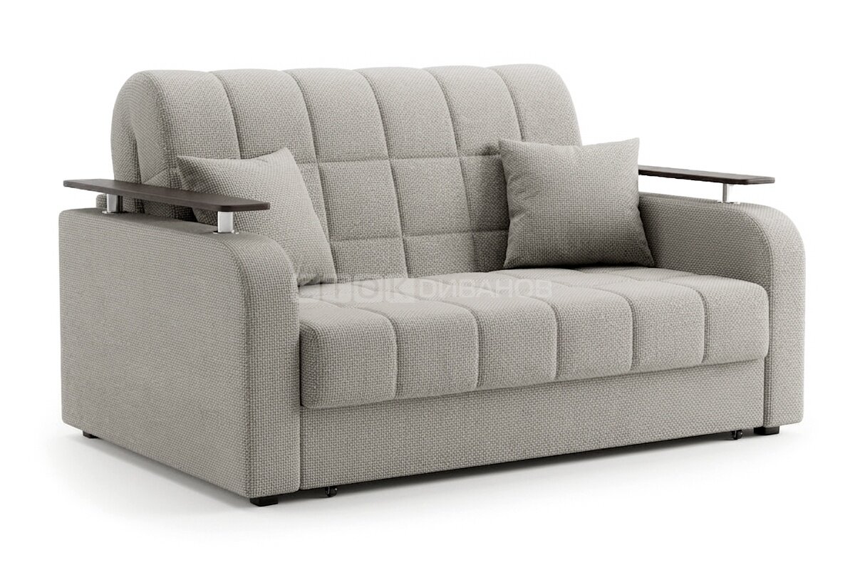 Диван Сток Диванов Техас-2, светло-серая рогожка, 190 см, механизм аккордеон на металлокаркасе