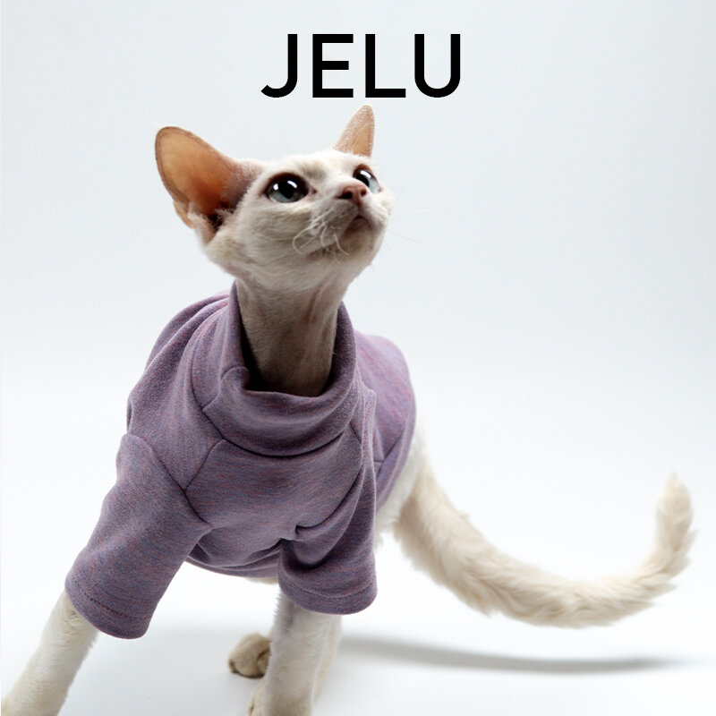 JELU Ji Lu Одежда для безволосых кошек на осень и зиму, толстая теплая толстовка из овечьего флиса для сфинксов и