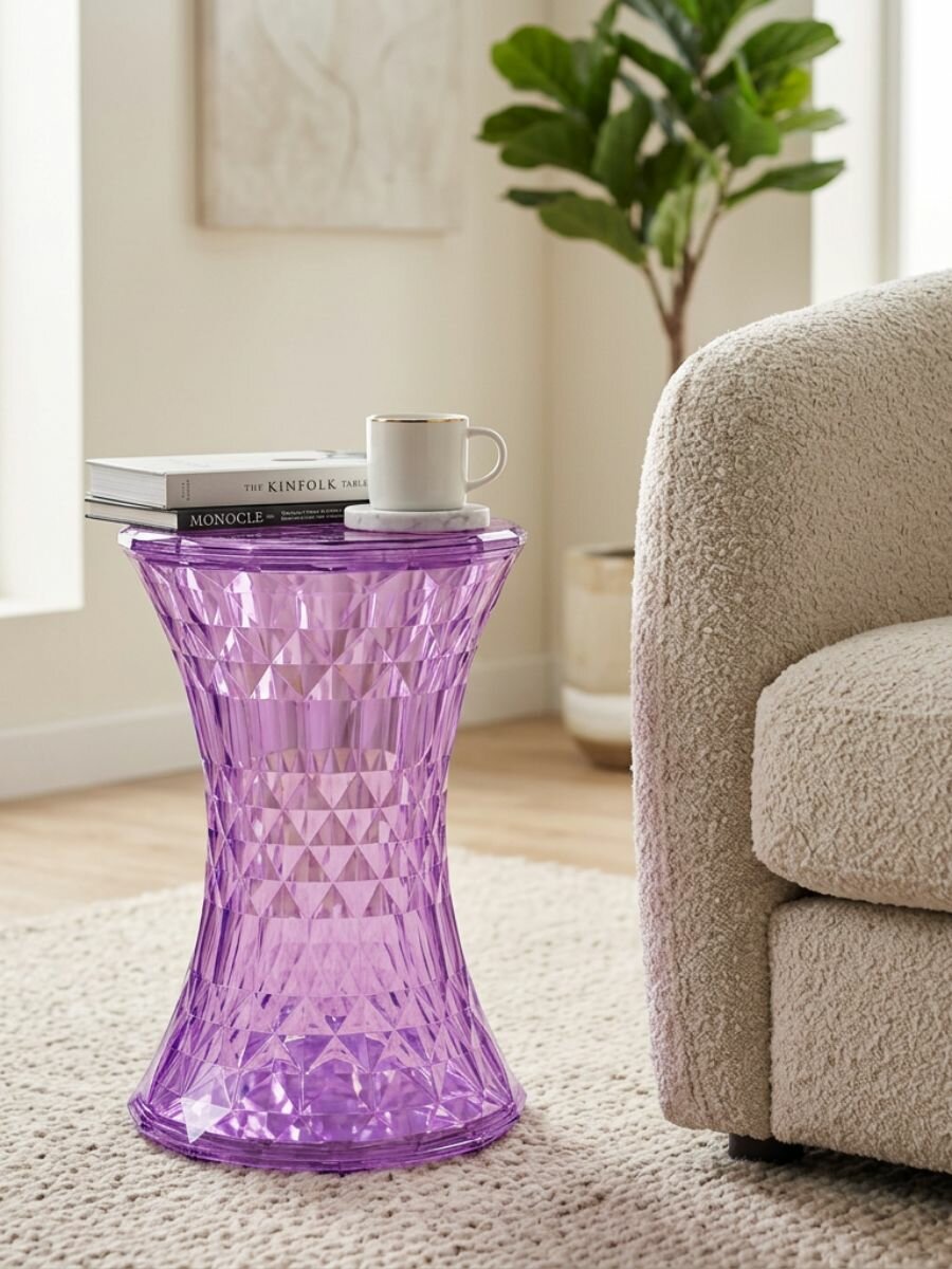 Стул пластиковый сиреневый прозрачный Stone Журнальный стол Blesslight