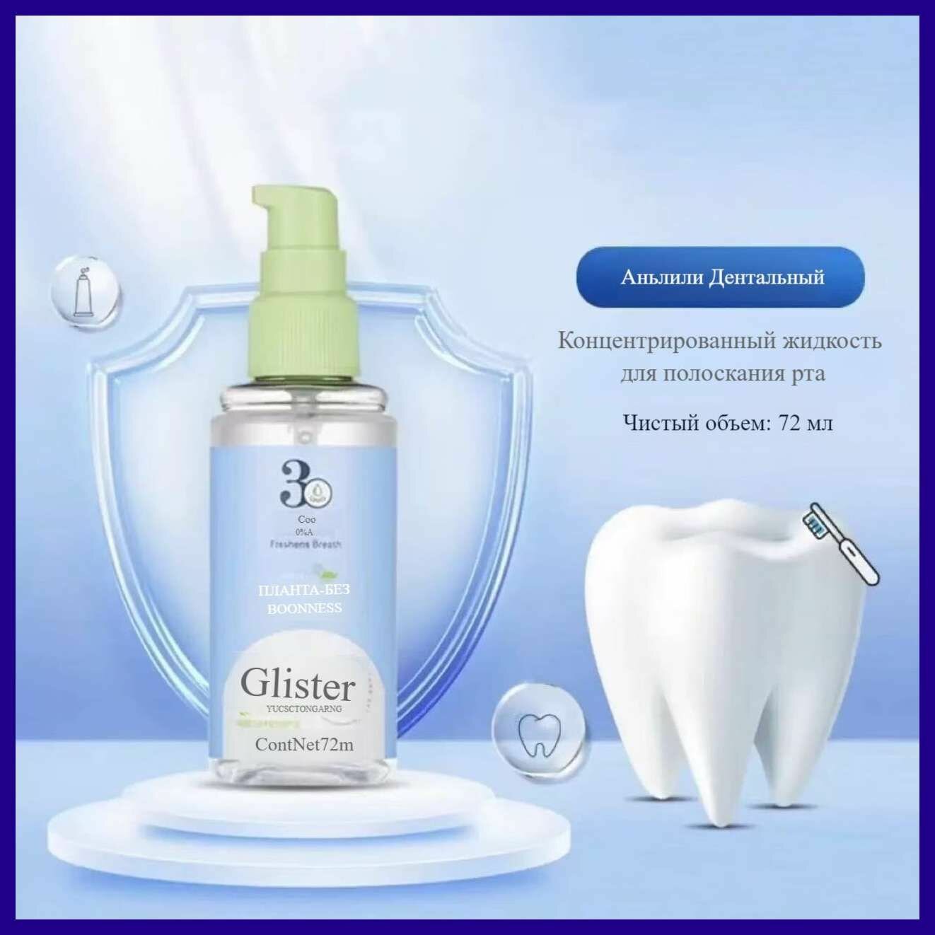 Многофункциональный ополаскиватель для полости рта Amway Glister 72мл./ Амвей Глистер средство для полоскания рта