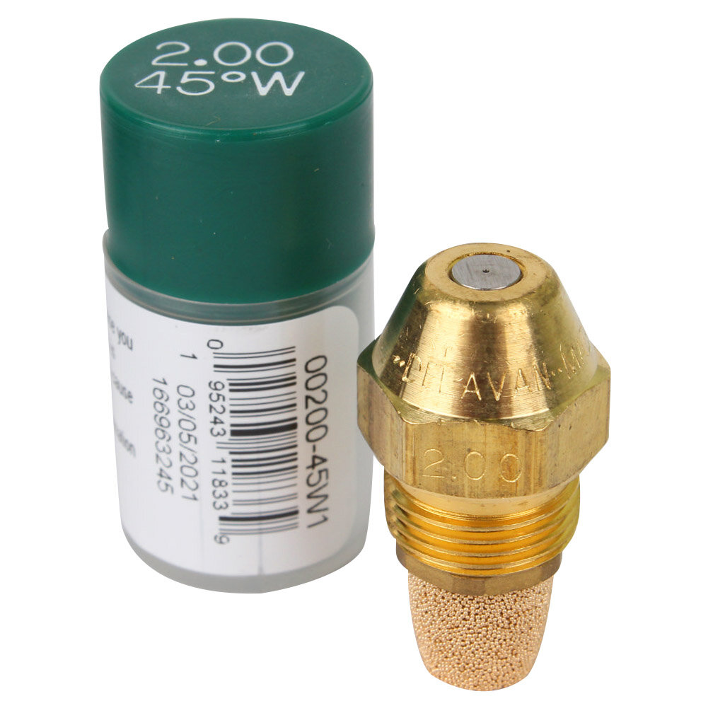 Форсунка Delavan 2.00GPH, 45W, 00200-45W1, W - образная форма распыла, угол 45 градусов, для дизеля — фото 1