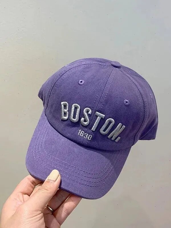 Бейсболка с вышивкой "BOSTON", из мягкой ткани, в стиле винтаж, унисекс, для повседневной носки и защиты от солнца — фото 1