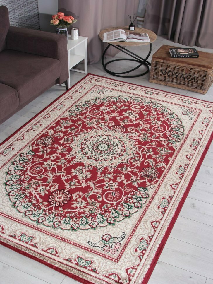 Ковер F672 - RED-CREAM - Прямоугольник - коллекция DARGA (2 х 5 м)