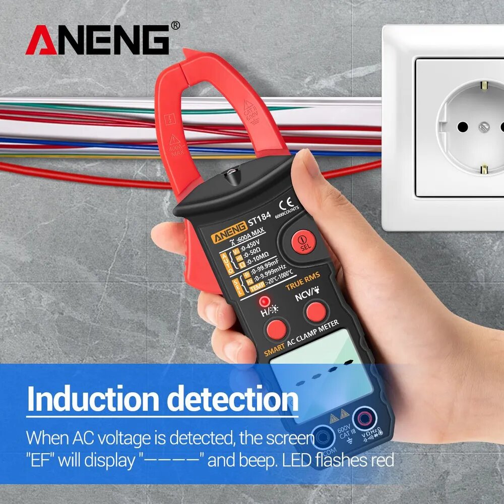 ANENG True RMS Clamp Meter Model ST184 Red (цветная коробка)