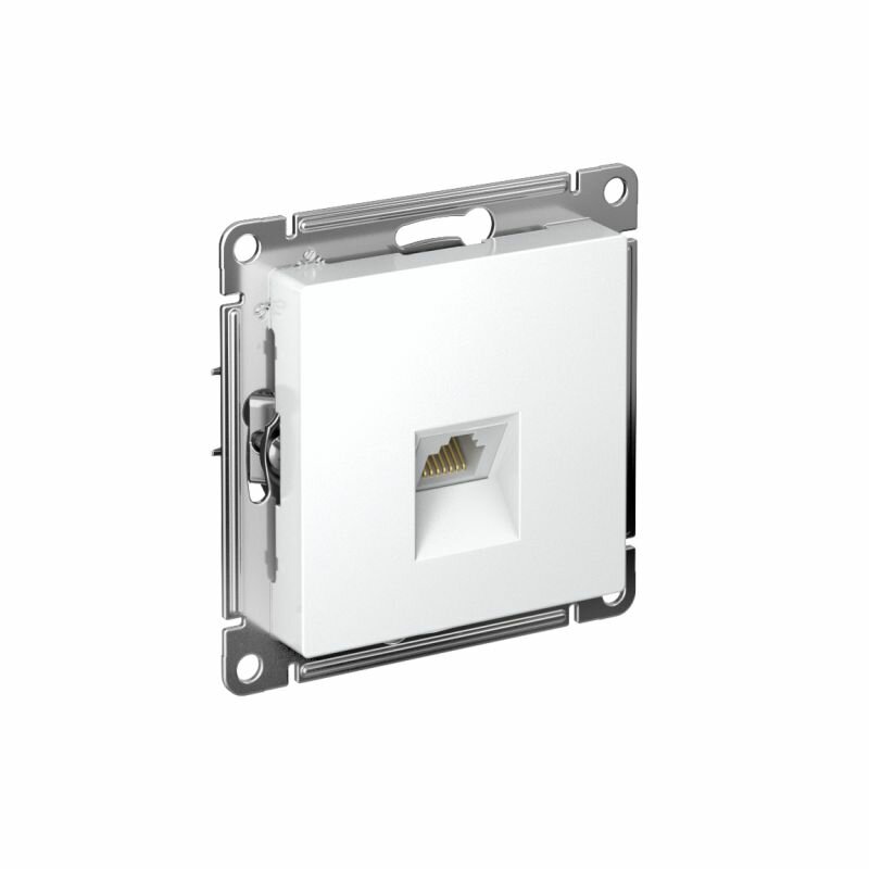 Розетка компьютерная 1-м AtlasDesign RJ45 кат.5E механизм бел. SE ATN000183