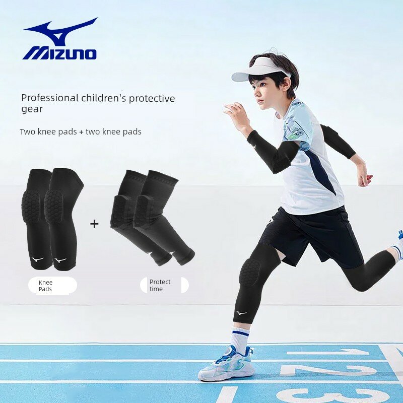 Mizuno детские спортивные наколенники и налокотники, черные, размер XXS для 25-40 фунтов (баскетбол, футбол, танцы)