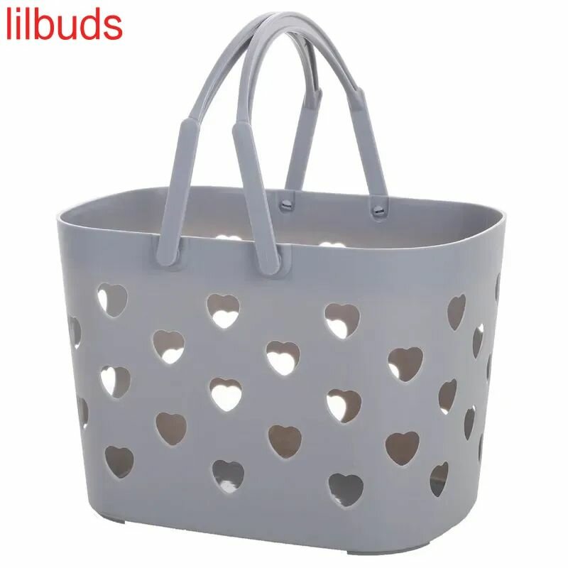 Пластиковая корзина для хранения с ручками, полые отверстия душа, органайзер ванной комнаты, сумка туалетных принадлежностей