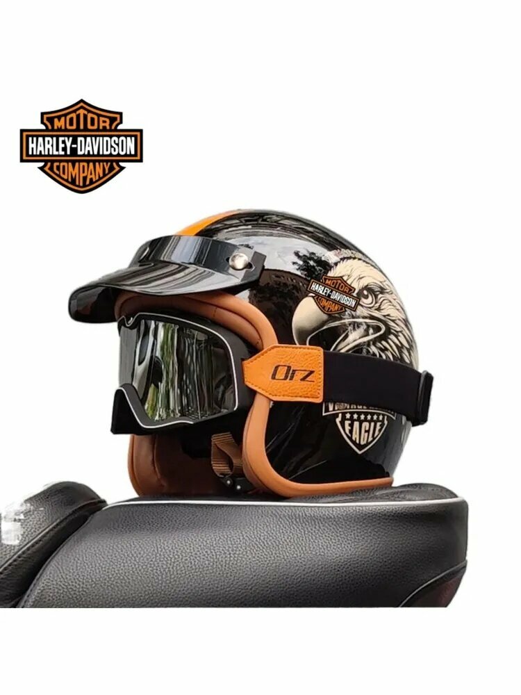 Harley-Davidson Мотошлем, цвет: зеленый, размер: L