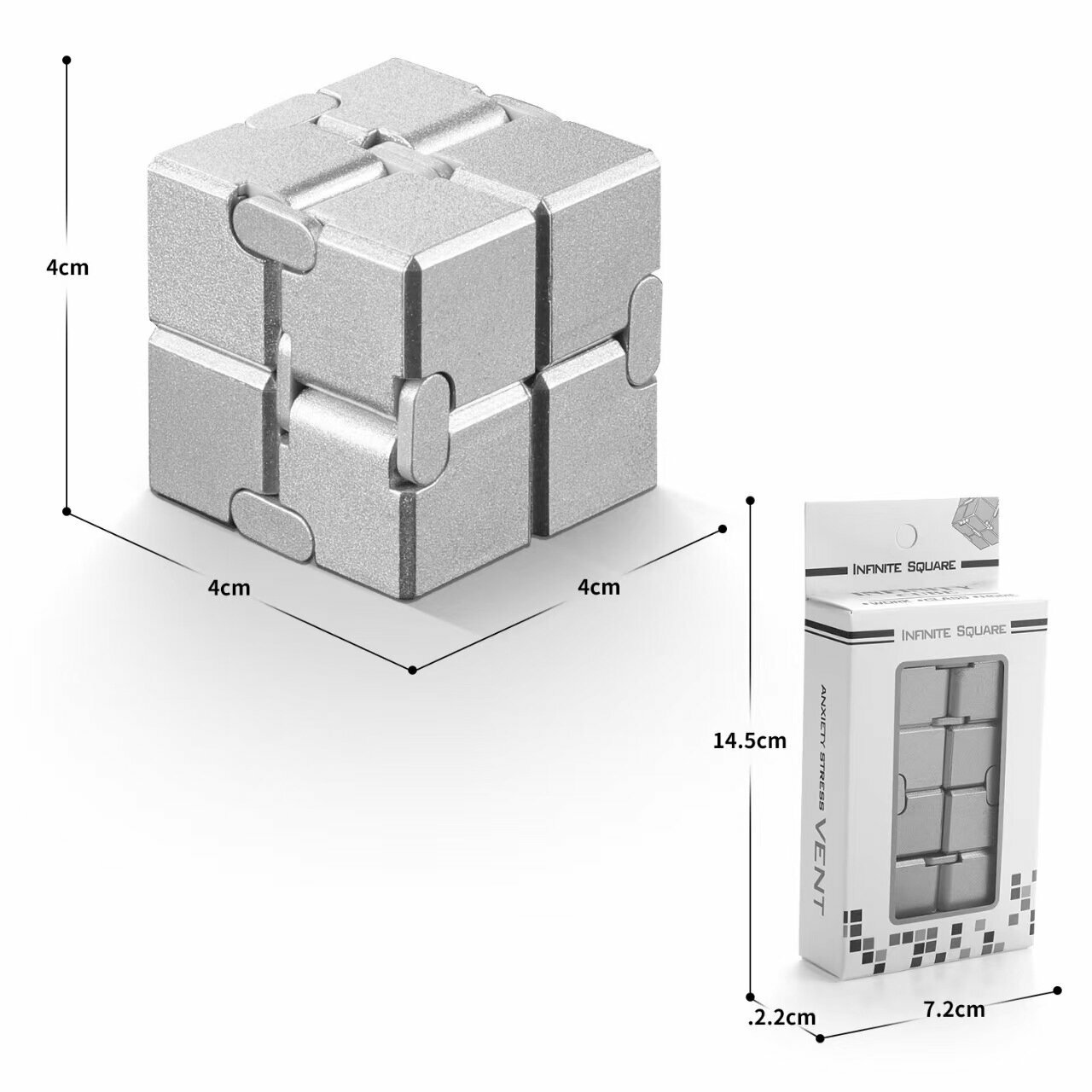 "Infinite Cube” Relaxation Magic, устойчивый к сжатию, золотой, 155 грамм, Материал из алюминиевого сплава