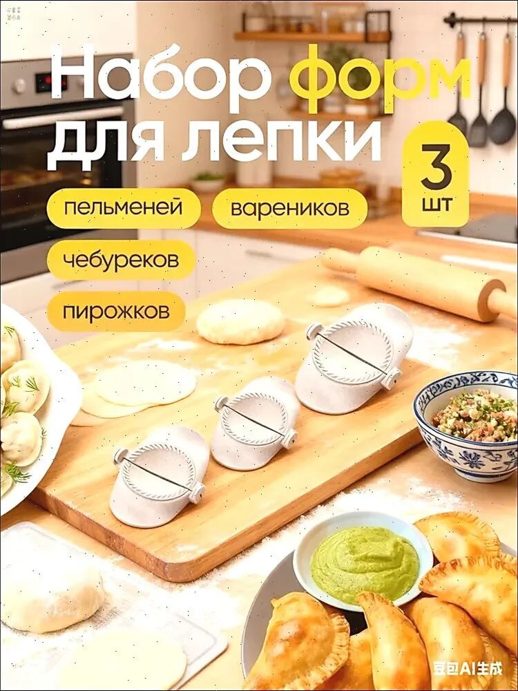 Форма для пельменей 3 шт, 10 см