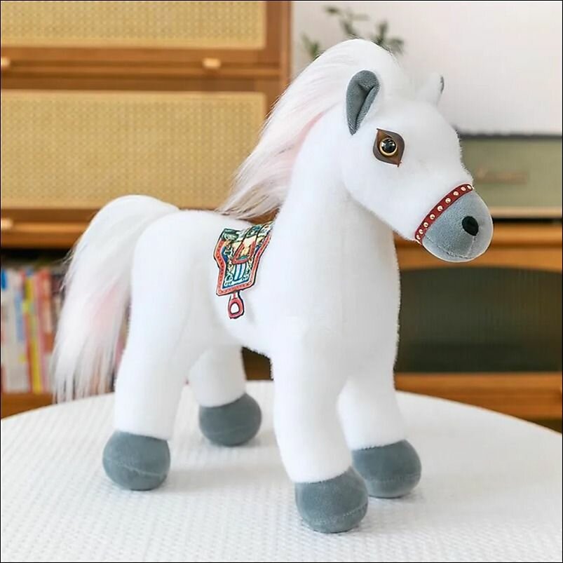 Мягкая игрушка лошадка, плюшевая, милая, в честь Года Лошади, детская коллекционная подарочная упаковка