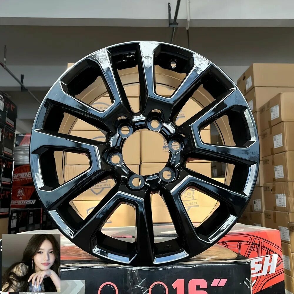 Jinjibao Совместим с Toyota Prado, Land Cruiser, Hilux, Land Cruiser Prado и другими моделями Колесный диск Штампованный 17x7.5" PCD6х139.7 ET25 D106.2