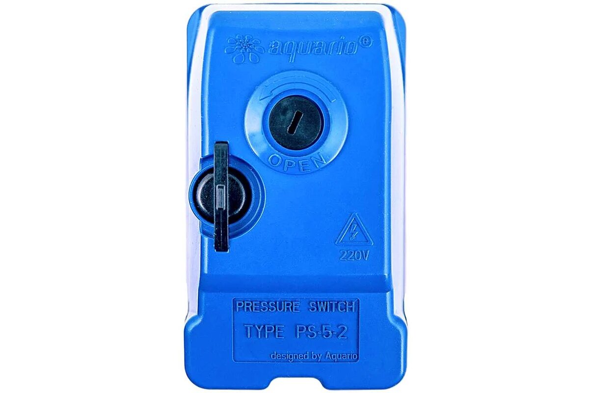 Реле давления AQUARIO PS‑5‑2 (вращ. гайка) 1/4 дюйм, 5 бар, латунный фланец, IP44
