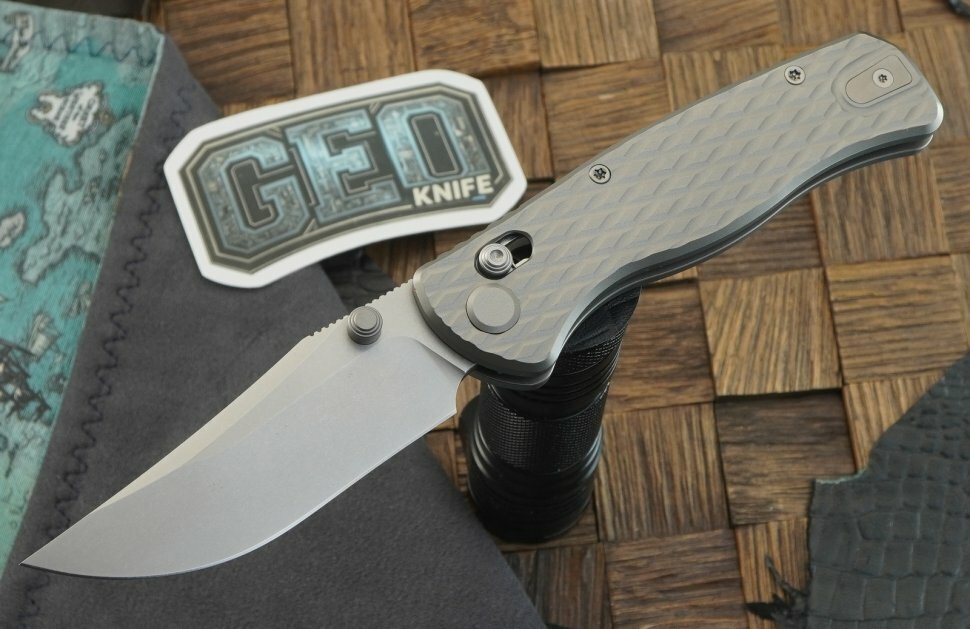Складной нож GEO Knife Sharp Shadow, сталь M390, SW, рукоять титан