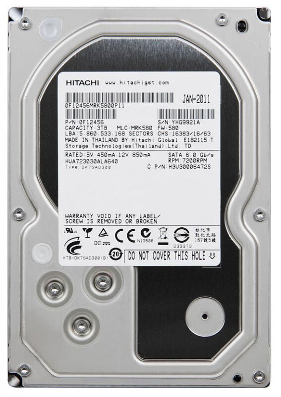 Жесткий диск Hitachi HUA723030ALA640 3Tb SATAIII 3,5" HDD