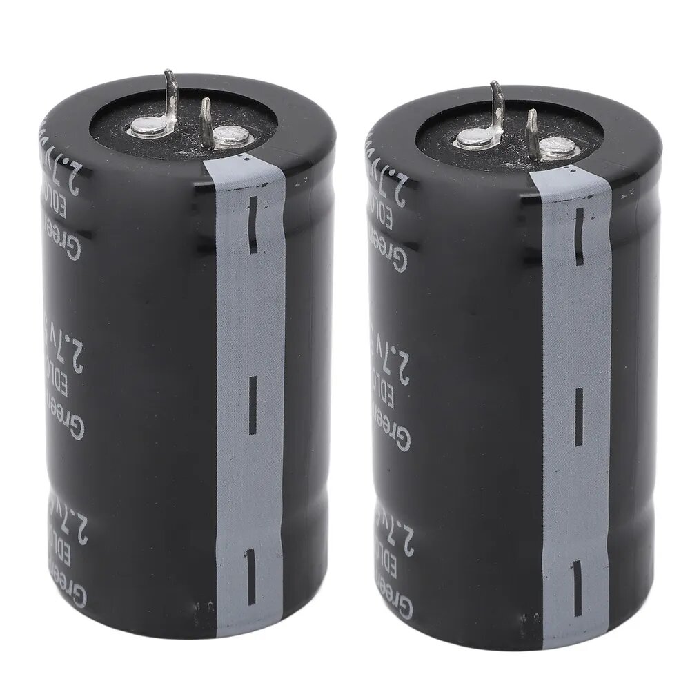 Суперконденсаторы (ионисторы) 2.7V 500F (2 шт.) для накопления энергии и мощных импульсов.