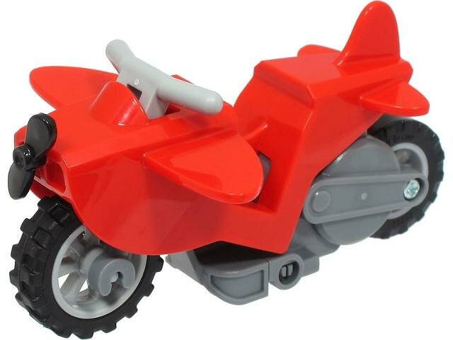 Деталь Lego 1567c02 Stuntz Flywheel Motorcycle Airplane Bike with Dark Bluish Gray Frame, Light Bluish Gray Wheels, Light Bluish Gray Handlebars, and Black Propeller