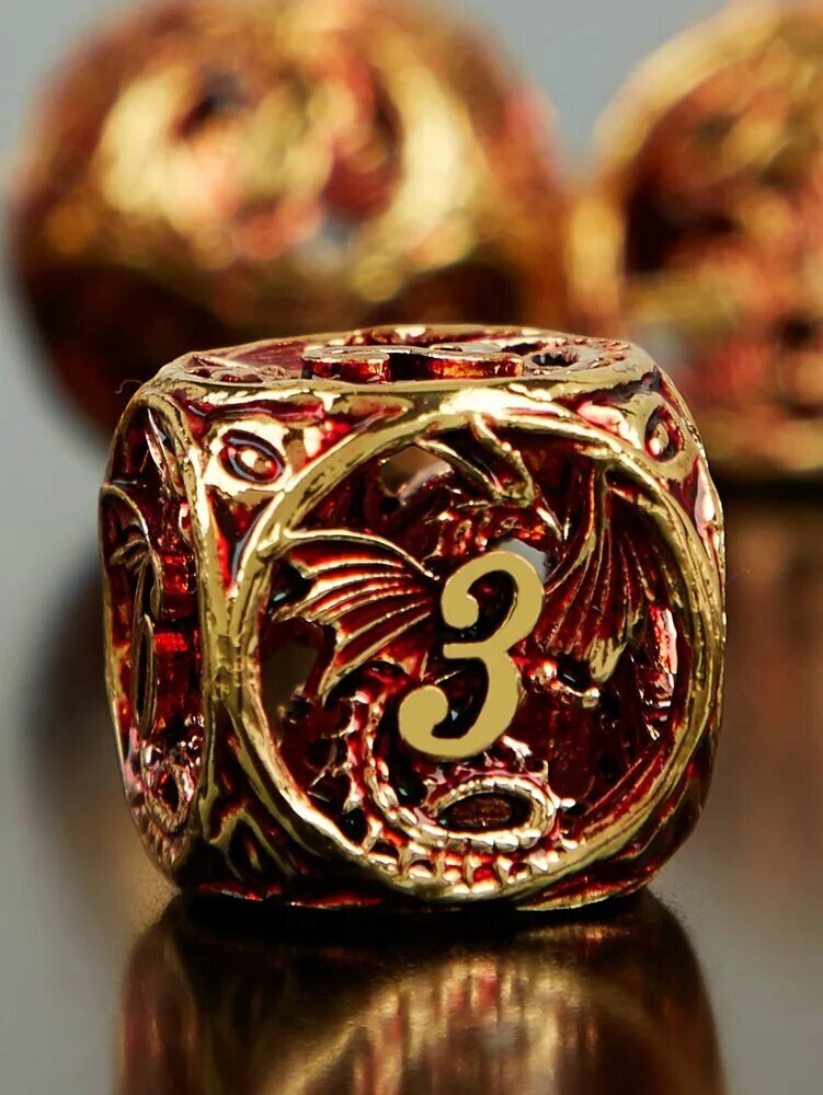 Кости игральные Кубики металлические, дайсы для DnD D&D днд 7шт RPG