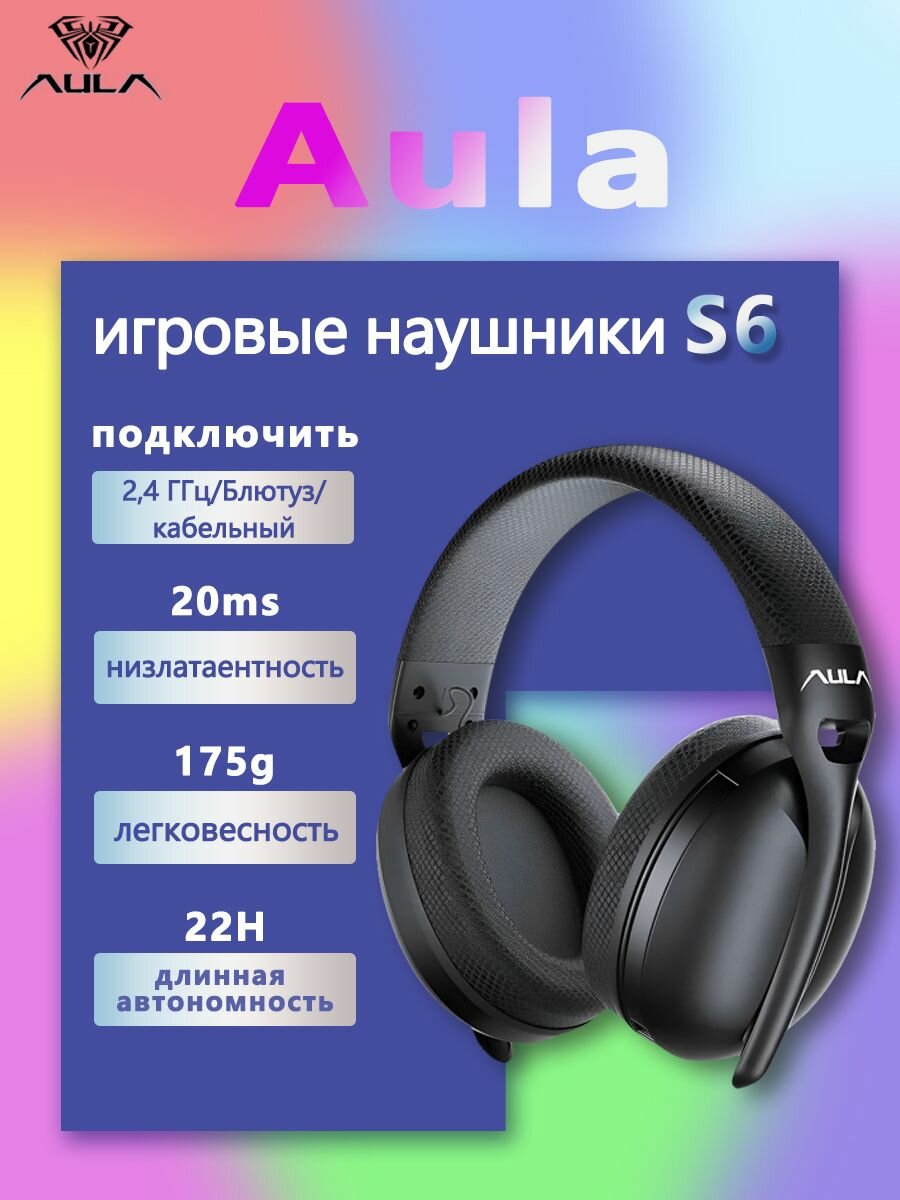 Наушники беспроводные с микрофоном, Bluetooth, USB Type-C, черный