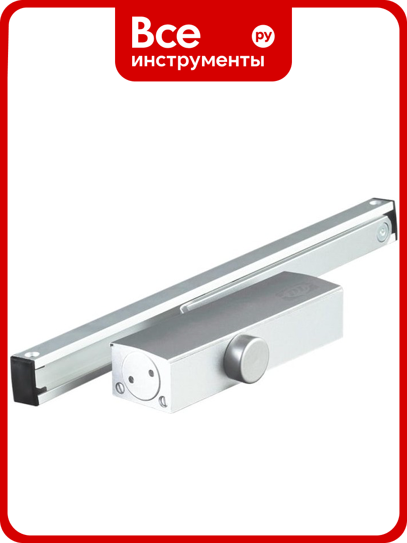 Доводчик DOORLOCK DL100S size 3 со скользящей тягой, серебристый, с функцией