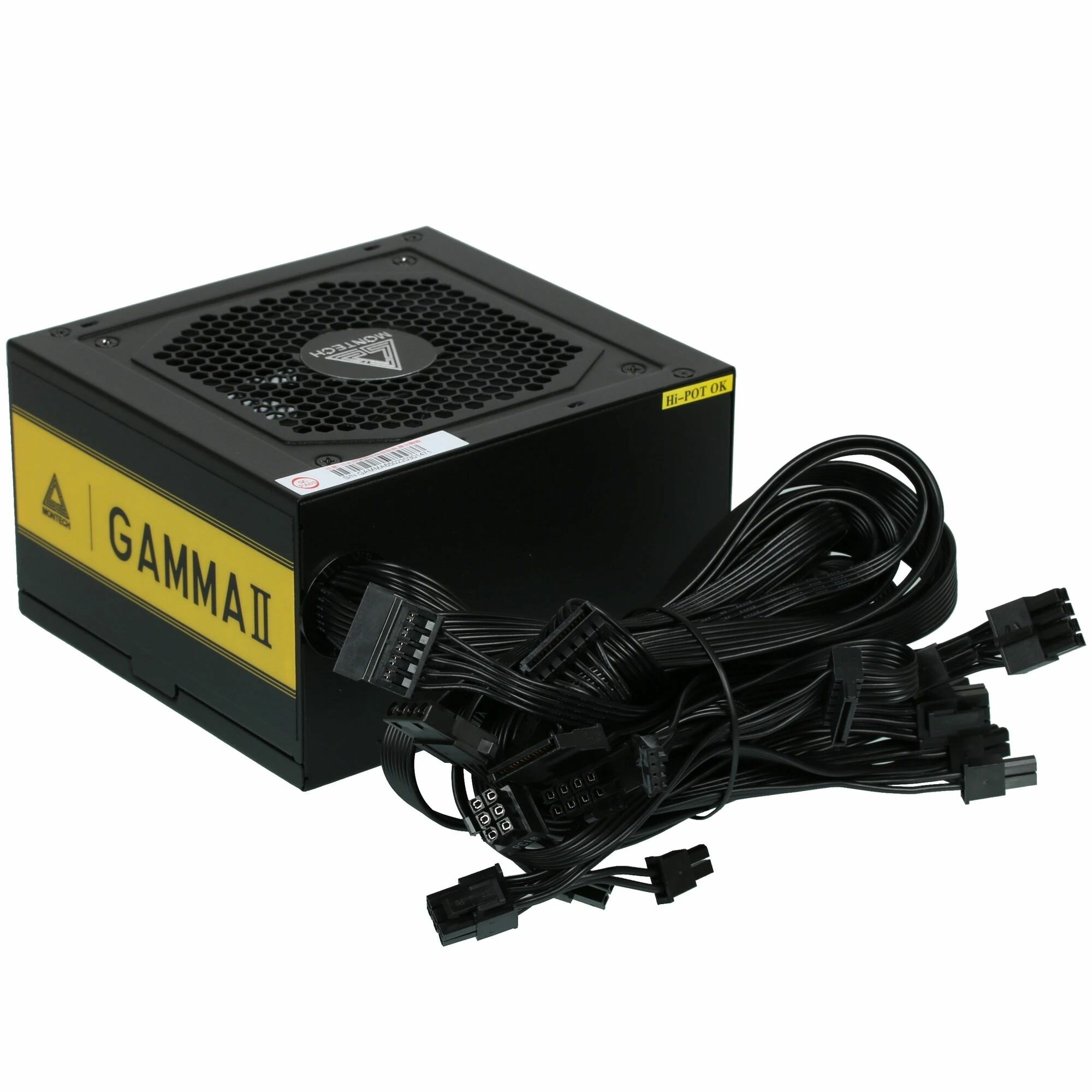 Блок питания Montech GAMMA II 650 80 Plus Gold (GAMMA II 650) черный - ATX 20+4 пин, 4 pin + 4 pin x2 CPU, 8 SATA, 4 x 6+2 pin PCI-E