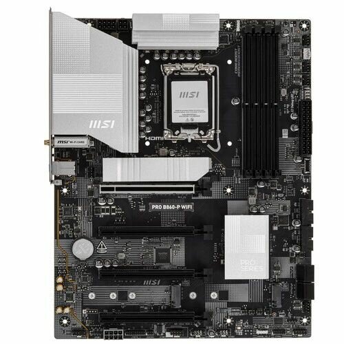 Материнская плата MSI PRO B860-P WIFI - LGA 1851, Intel B860, 4xDDR5-6400 МГц, 1xPCI-Ex16, 3xM.2, ATX