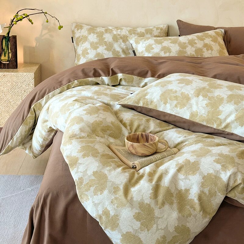 Комплект постельного белья MUJI из 100% хлопка с начесом, четыре предмета, новинка 2026 года, утолщенный пододеяльник,