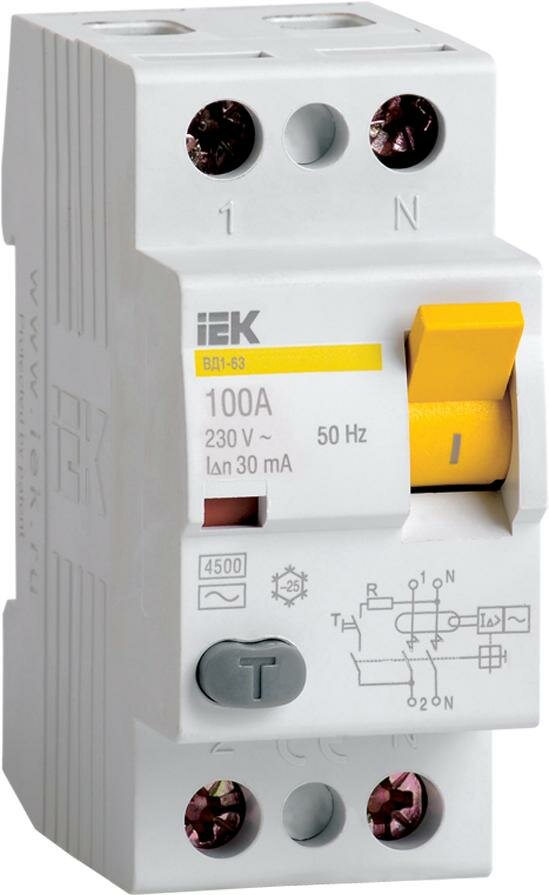 Iek MDV10-2-025-010 УЗО ВД1-63 2Р 25А 10мА ИЭК