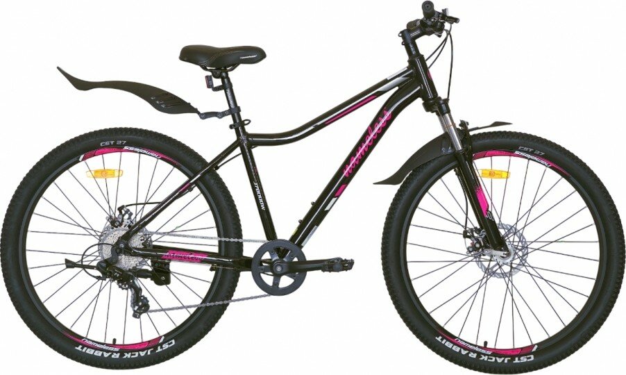 Велосипед женский Nameless J7800DW 27.5 (2026), алюминиевая рама, размер 17", цвет Черный-розовый