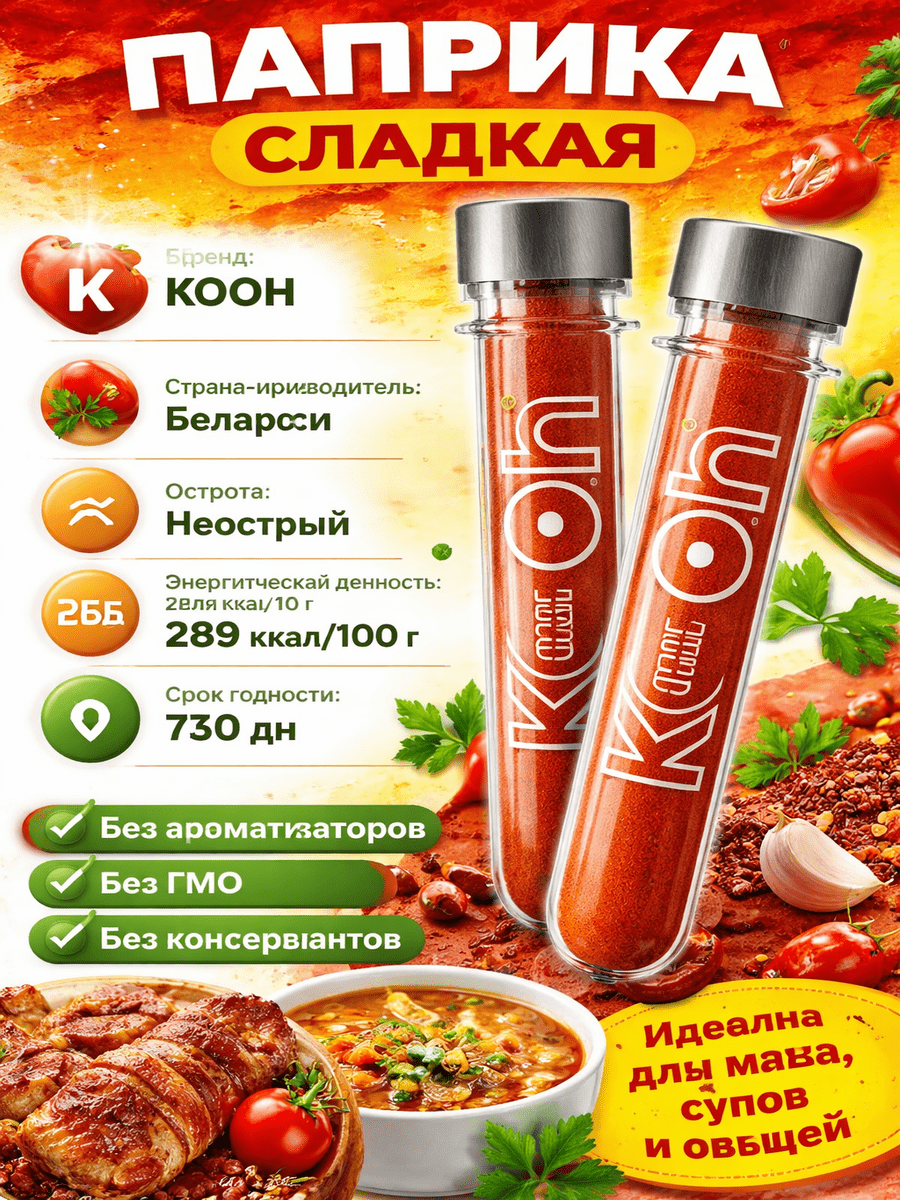 Приправа Kooh паприка сладкая, 21г x 2 упаковки