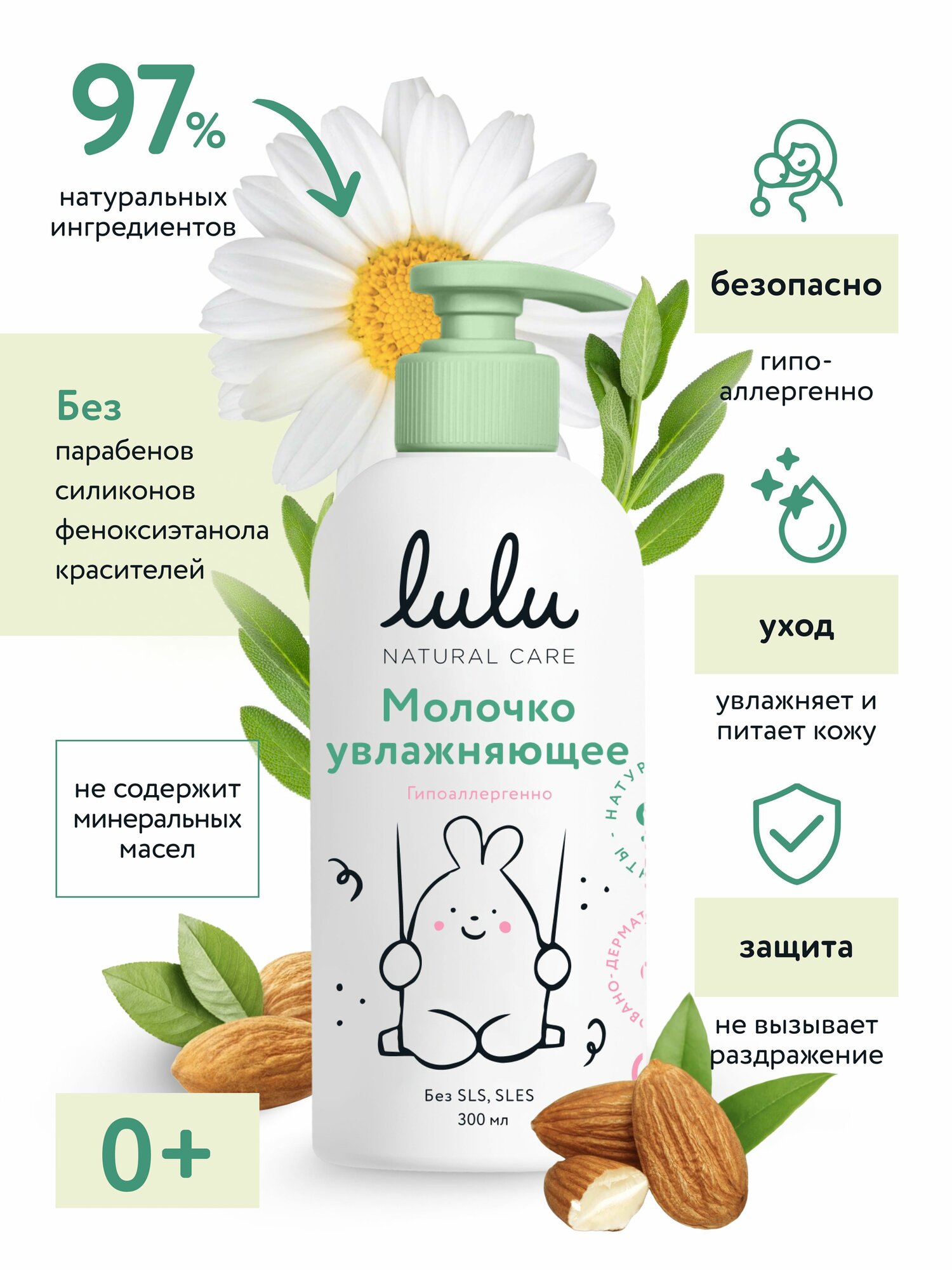 Молочко для тела LULU, 300 мл. увлажняющее детское увлажняющее молочко для тела детская косметика