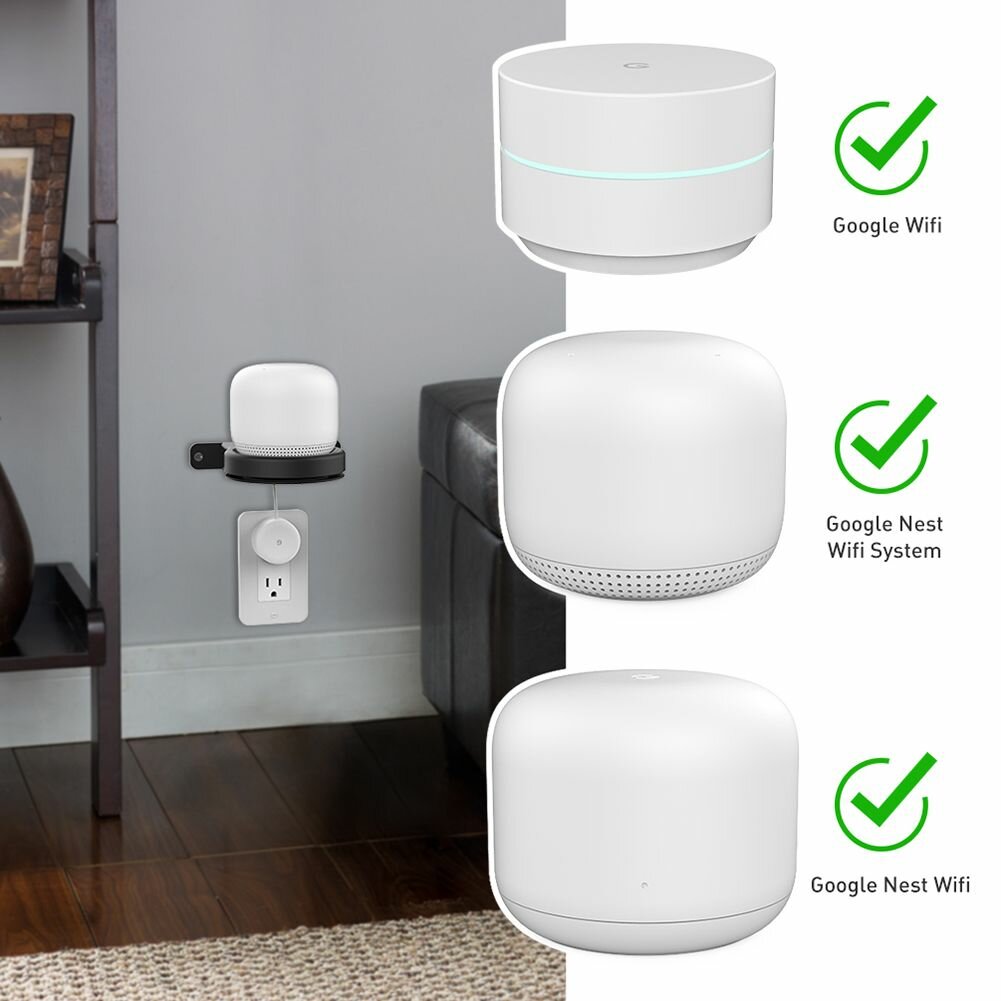 Кронштейн настенный для Google Nest WiFi, белый, 2 шт, с управлением кабелями