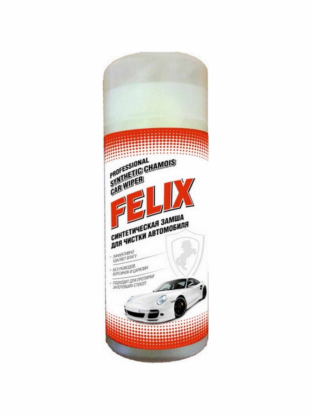 Салфетка из синтетической замши FELIX 411040068 для чистки автомобиля, 430х320 мм, цвет-бежевый, в тубе