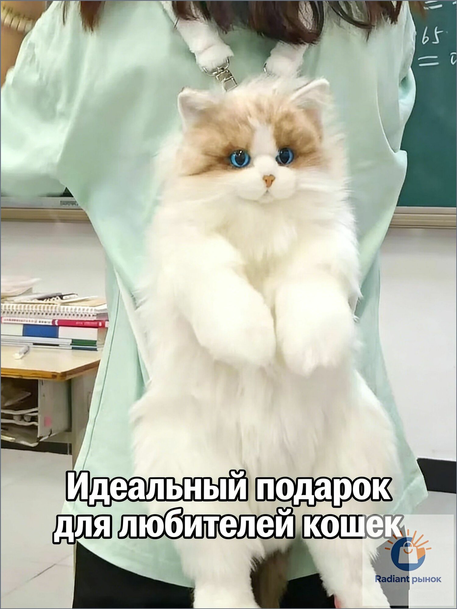Реалистичная мягкая игрушка рэгдолл, Кукольный кот, Персидская кошка, рюкзак для куклы, сумка