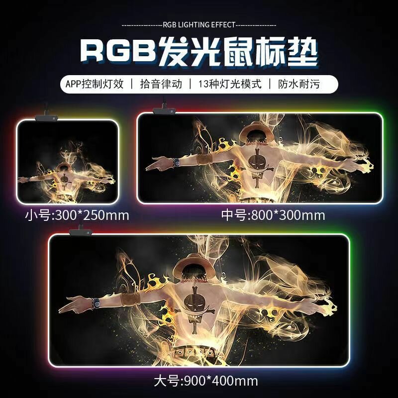 Игровой коврик Razer XXL, для мыши, с RGB-подсветкой, прошитые края，90*40*0.3cm