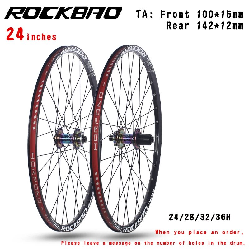 ROCKBAO Колеса для горного велосипеда 24/26/27.5/29 дюймов 24 color TA100X142