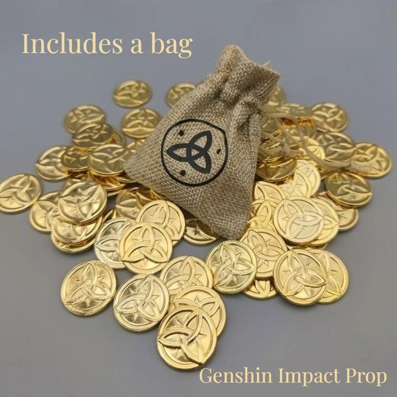 Монеты Мора для косплея Genshin Impact, билибили 10Pcs
