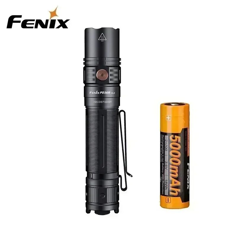 FENIX PD36R V2.0 1700 люмен компактный перезаряжаемый тактический фонарик в комплекте ARB-L21-5000 V2.0 аккумулятор