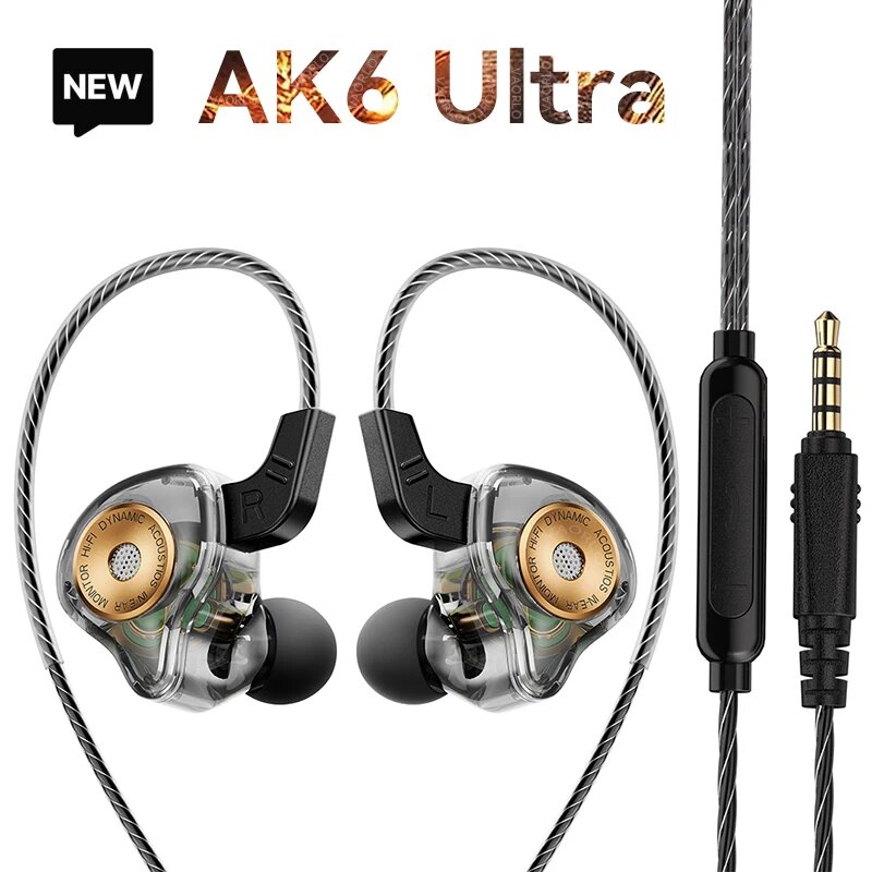 KZ AK6 Ultra Black проводные наушники-вкладыши
