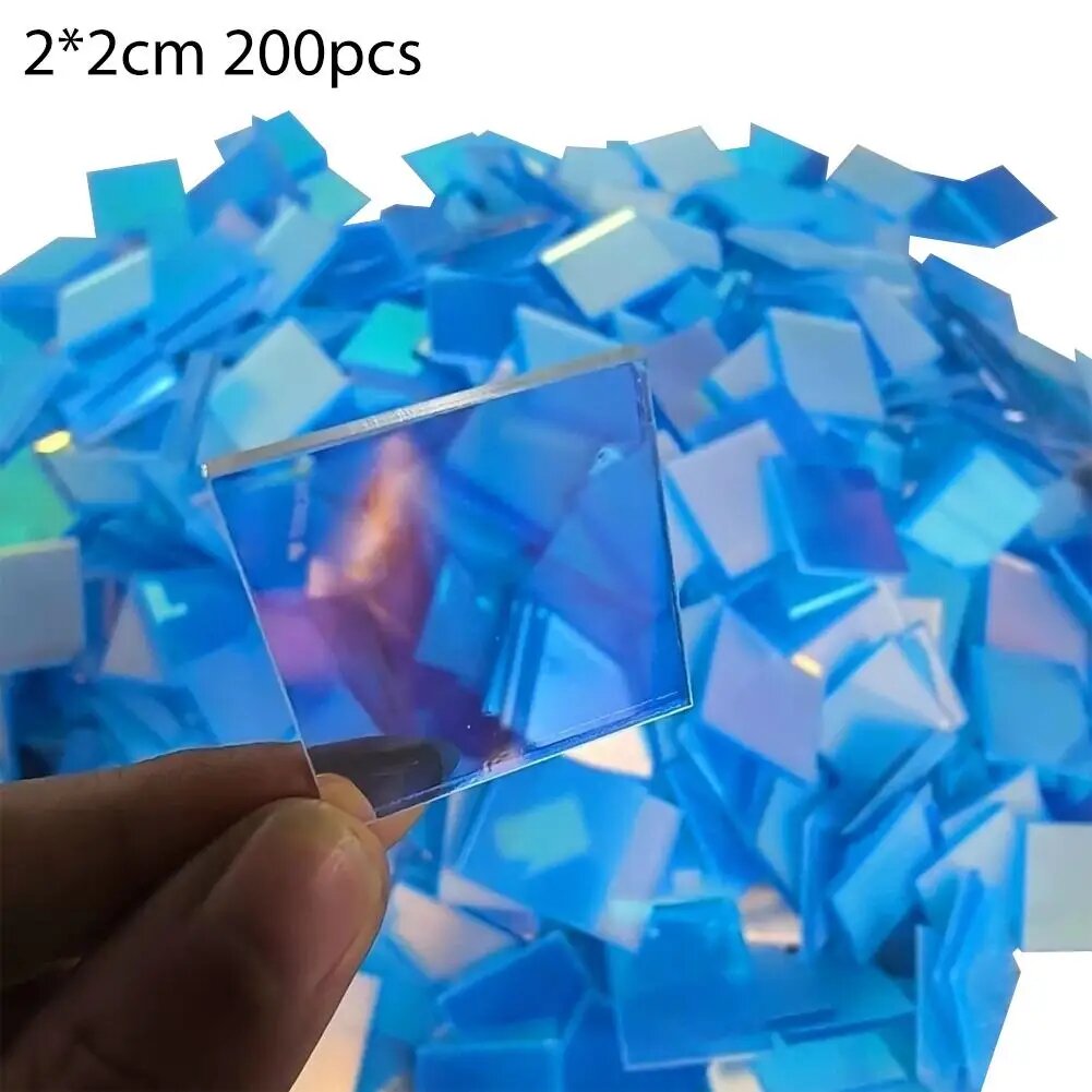 Иридисцентные таблички из акрила 2x2cm 200pcs